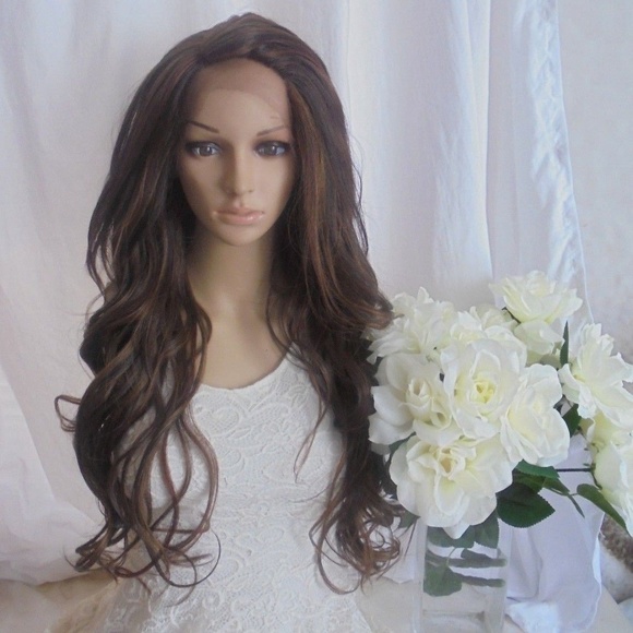 Accessories | Brown Lace Front Wig With Human Highlights | Poshmark